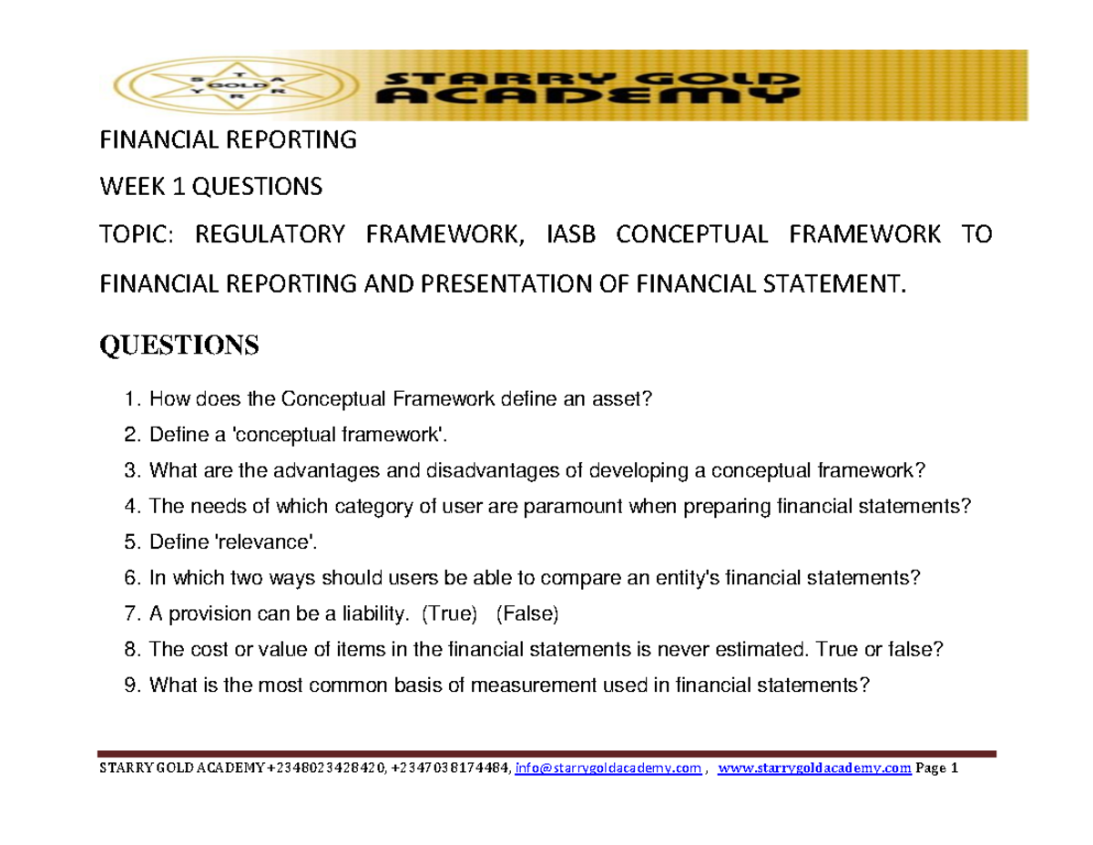 Sample/practice exam 11 March 2019, questions and answers - FINANCIAL ...
