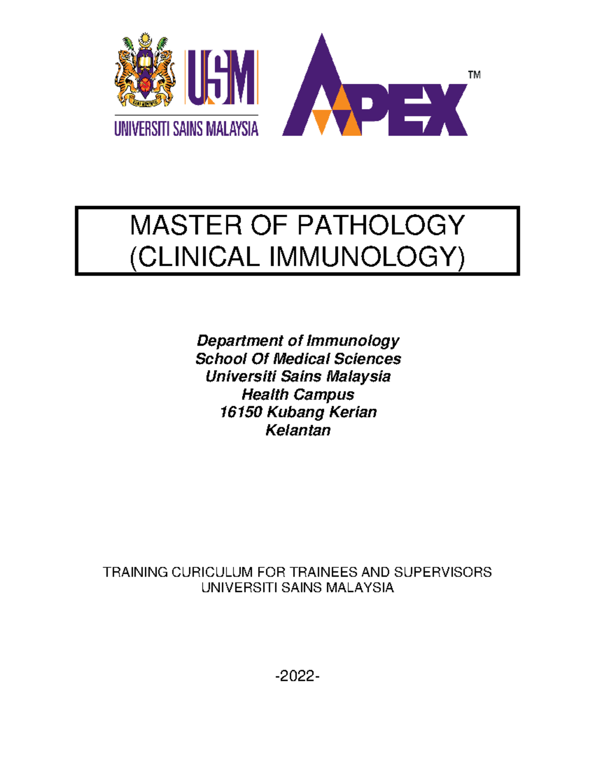 Clinical Immunology usm MSC - MASTER OF PATHOLOGY (CLINICAL IMMUNOLOGY ...