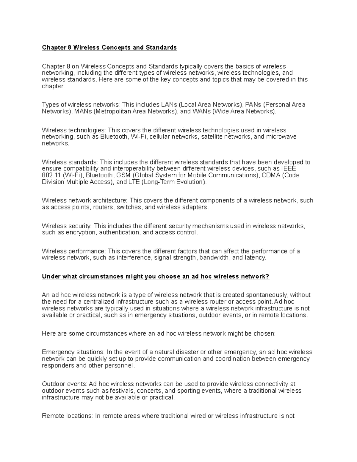 Chapter 8 Wireless Concepts and Standards - Chapter 8 Wireless Concepts and Standards Chapter 8 ...