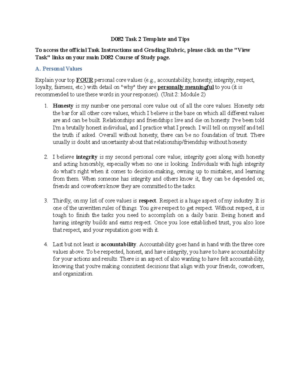 D082 Task 2 - 04-18-2022 - D082 Task 2 Template and Tips To access the ...