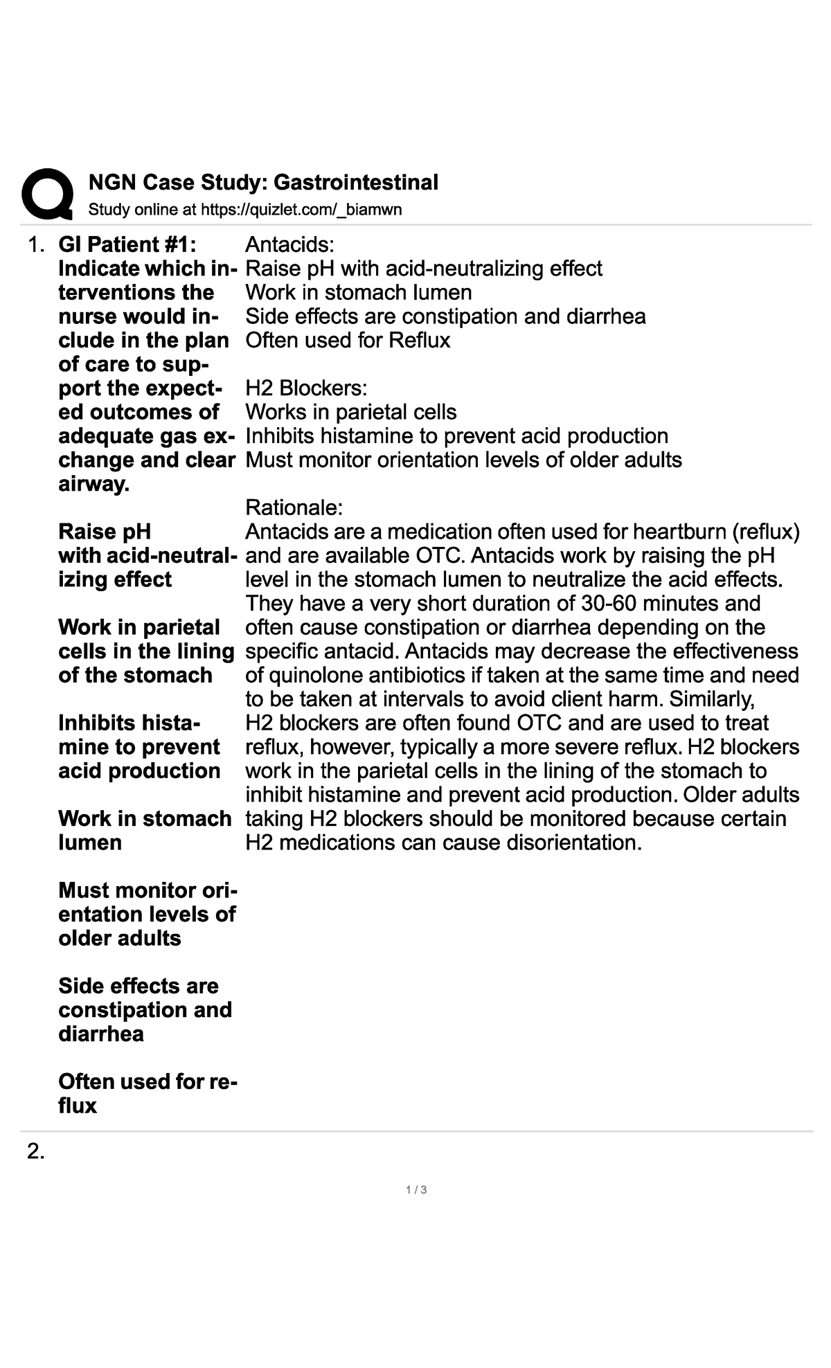 NGN Case Study Gastrointestinal pt 2 - Q NGN Case Study ...