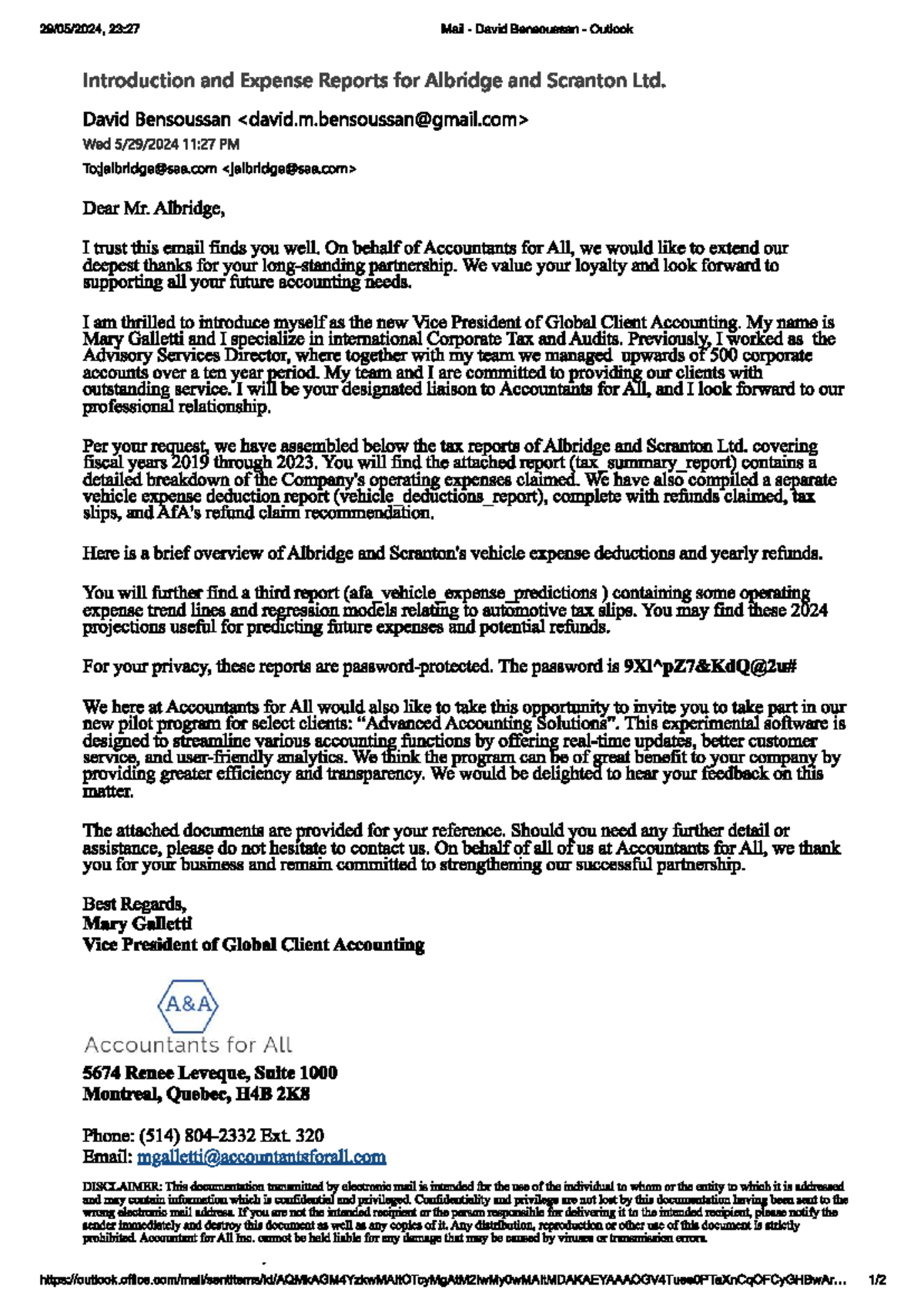 Comm205emailmary - sample email for case study - COMM 205 - Studocu