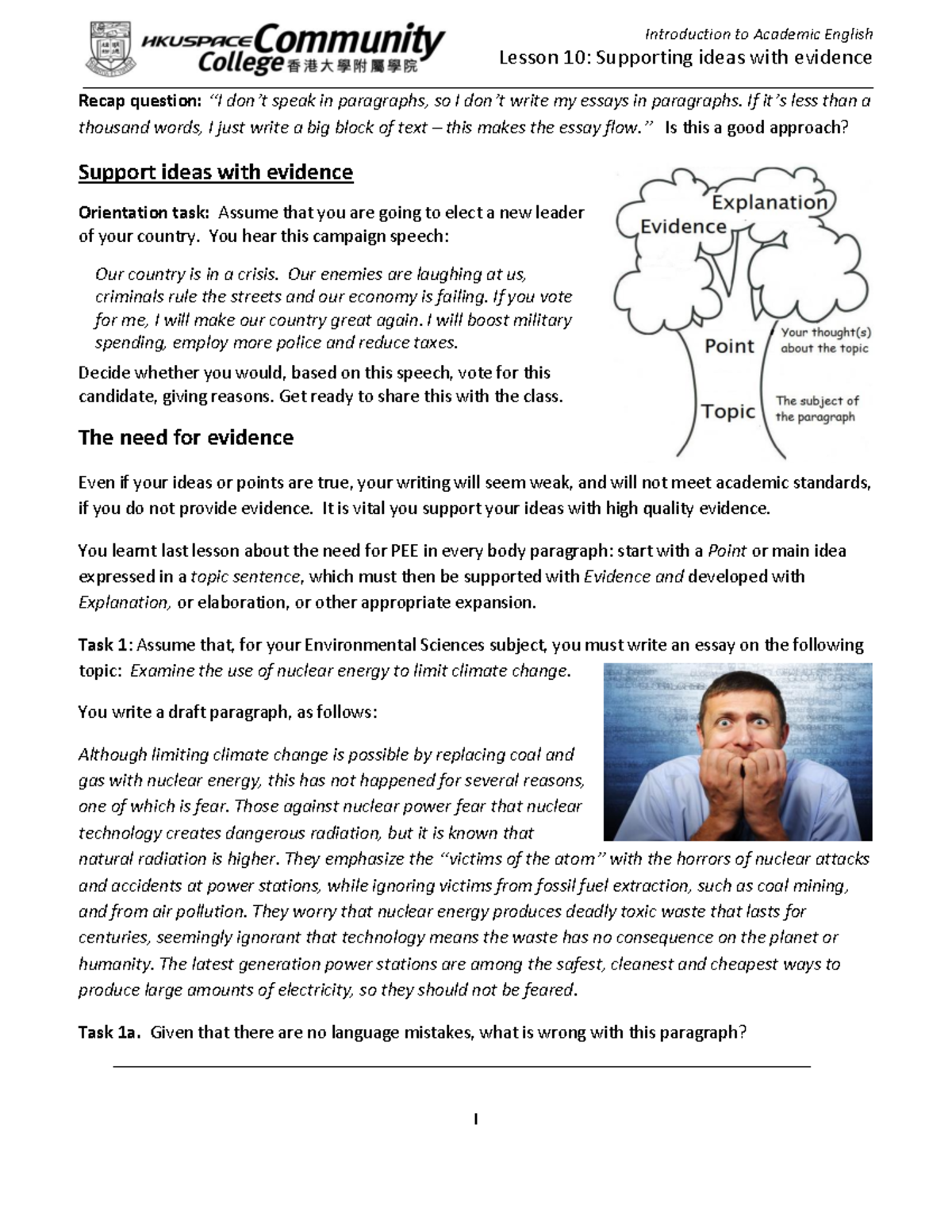L10 (S) Supporting ideas with evidence - Introduction to Academic ...