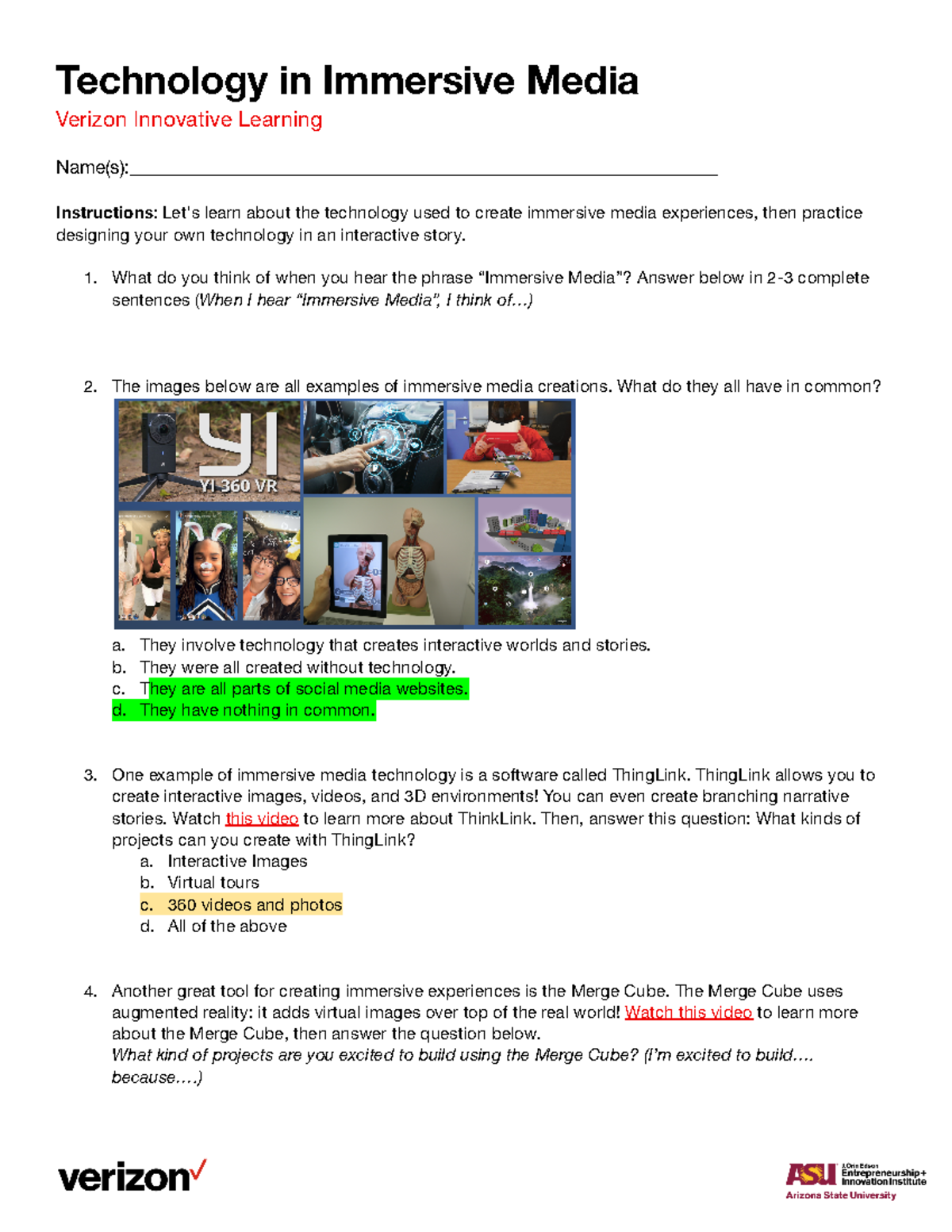 Copy of student worksheet technology in im - Technology in Immersive ...