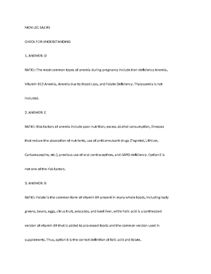 MCN LEC SAS #2-WPS Office - MCN LEC SAS CHECK FOR UNDERSTANDING 1. ANSWER: D RATIO: The risk ...