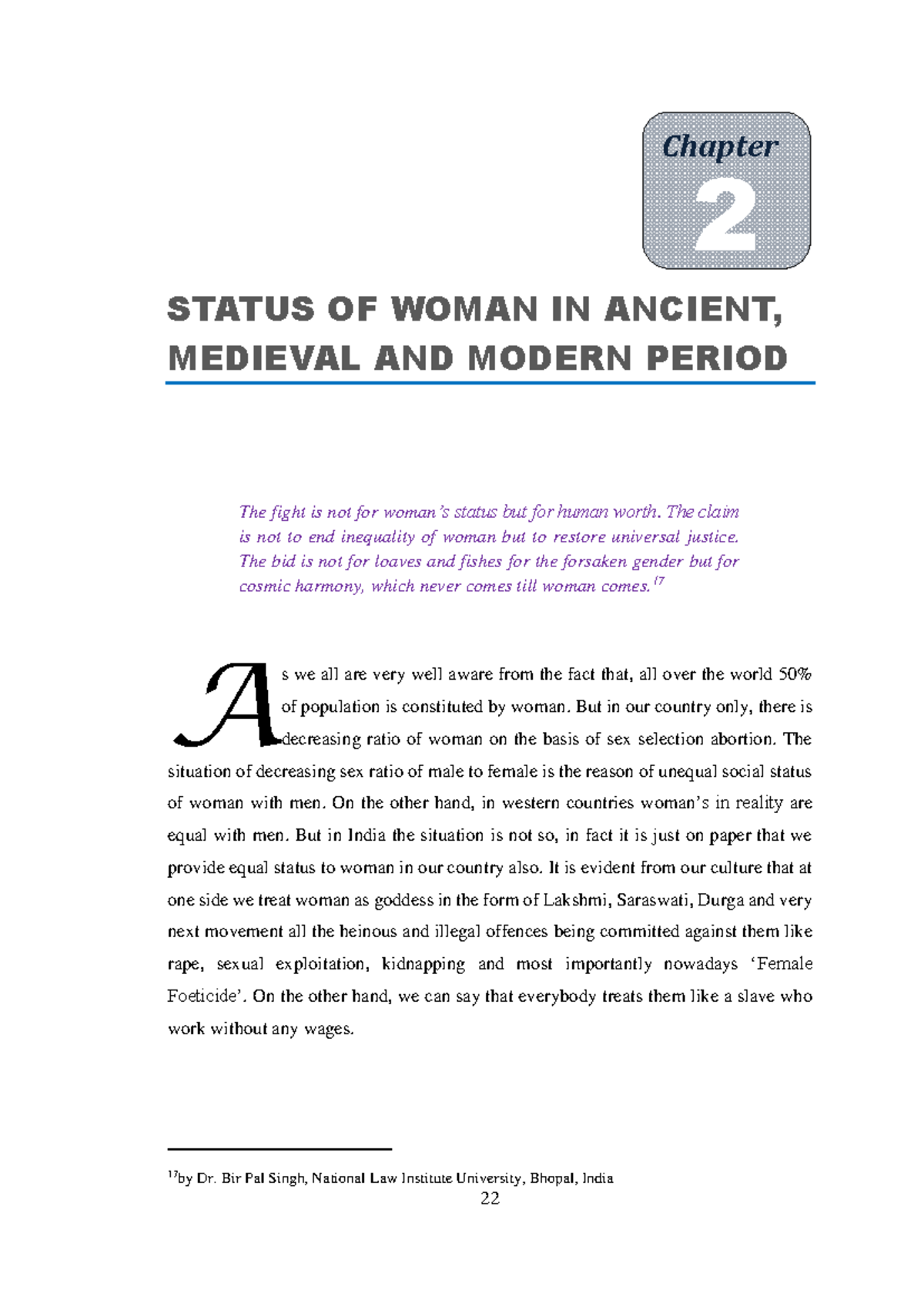 08 chapter 2 - Good material - STATUS OF WOMAN IN ANCIENT, MEDIEVAL AND ...