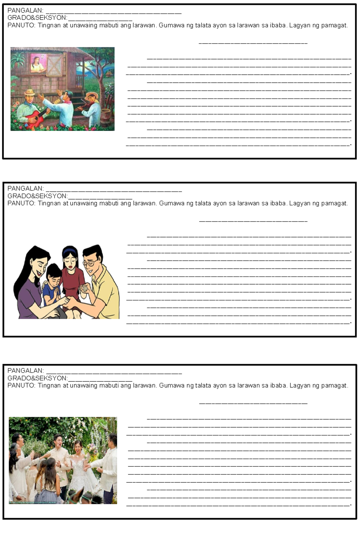 Filipino talata - PANGALAN ...