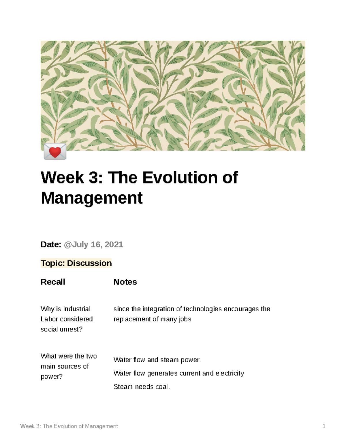 Week 3 The Evolution of Management - 💌 Week 3: The Evolution of ...