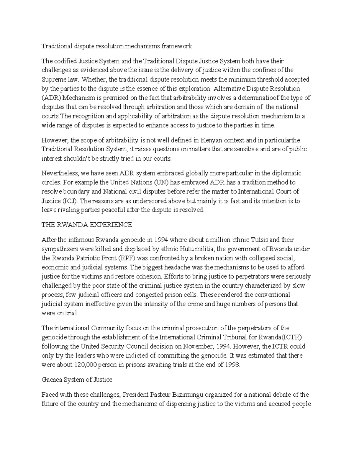 Framework of Tr-WPS Office - Traditional dispute resolution mechanisms ...