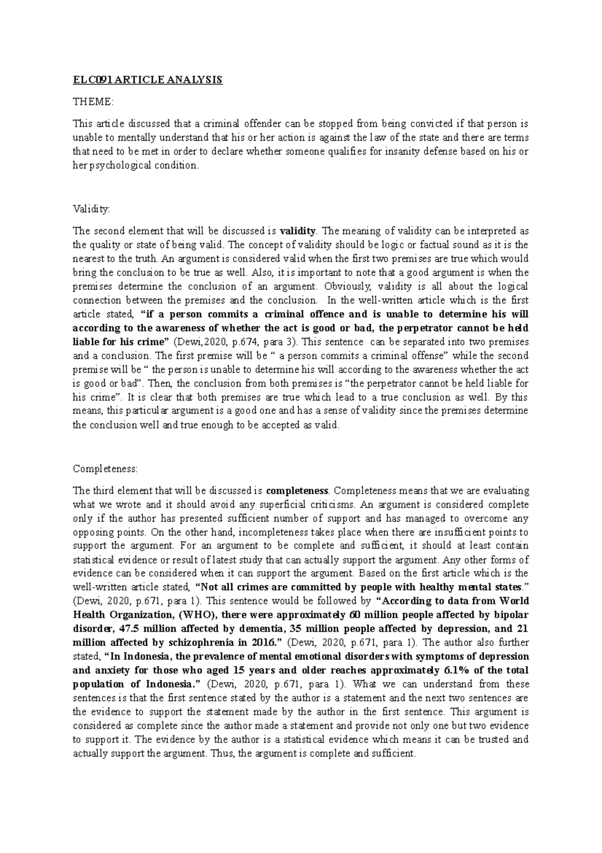 ELC091 Article Analysis (1) - ELC091 ARTICLE ANALYSIS THEME: This ...