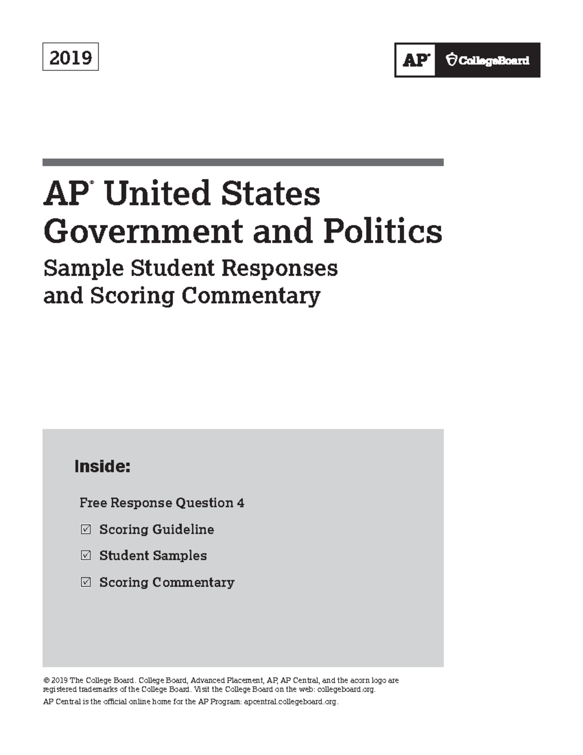 Ap19-frq4-samples - nj dsvjdv onconsd - 2019 AP ® United States ...
