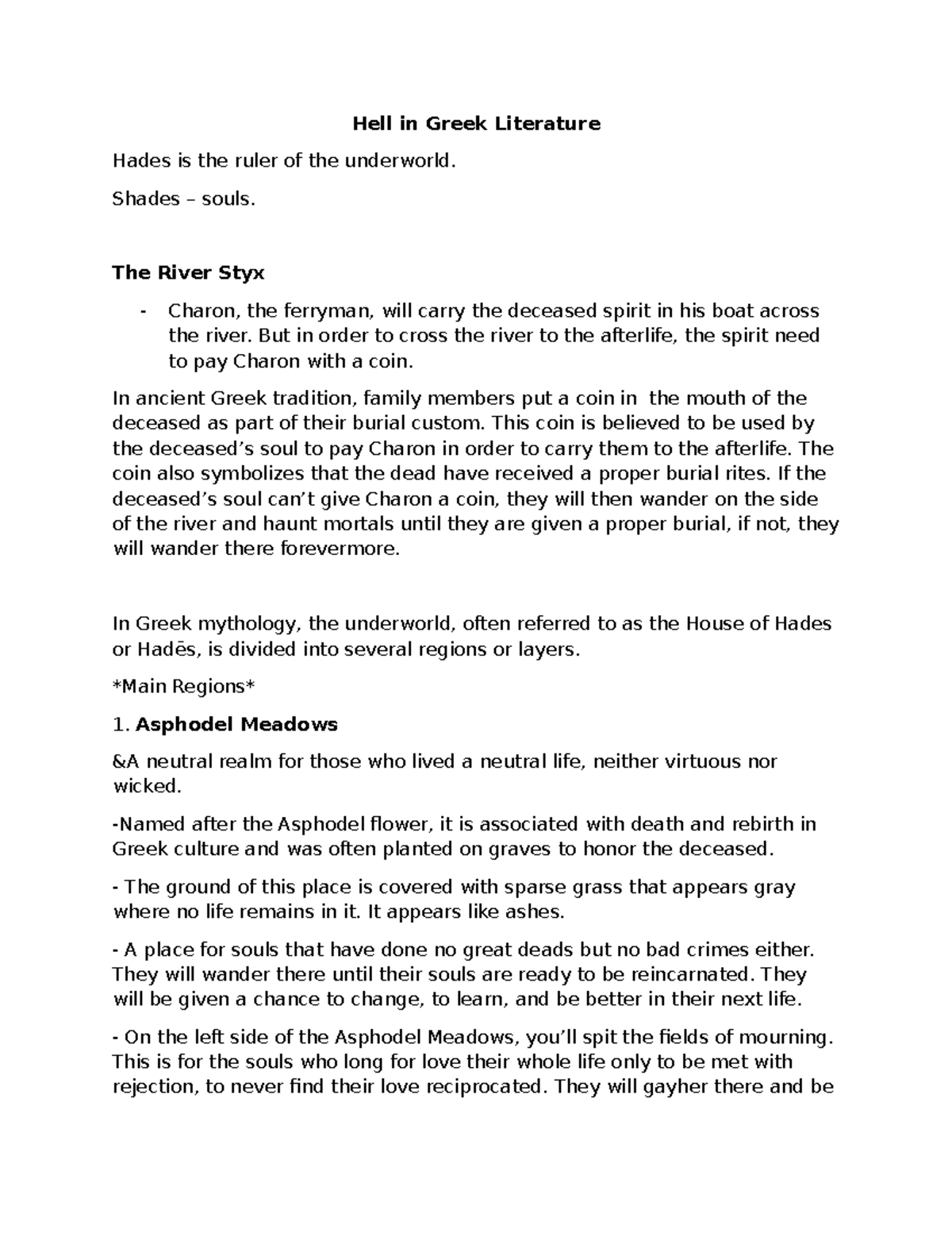 Hell-in-Greek-Literature - Hell in Greek Literature Hades is the ruler ...