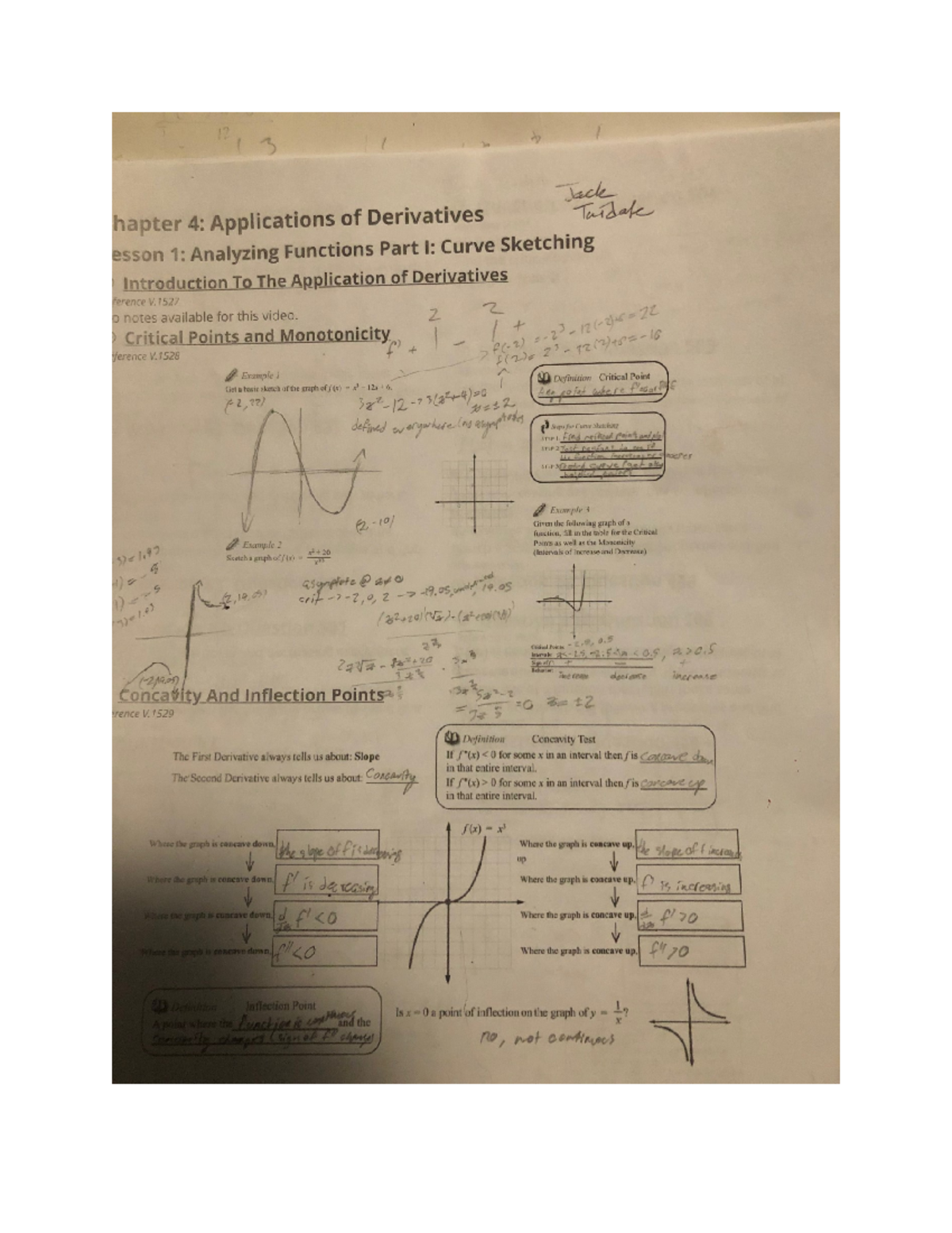 Calculus Chapter 4 Notes - 13 Jack hapter 4: Applications of ...