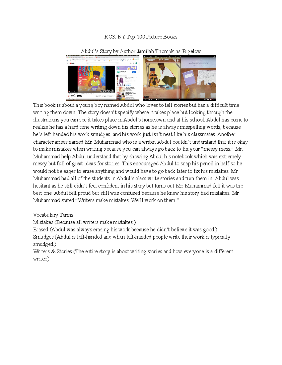 RC3 NY Top 100 Picture Books - RC3: NY Top 100 Picture Books Abdul’s ...