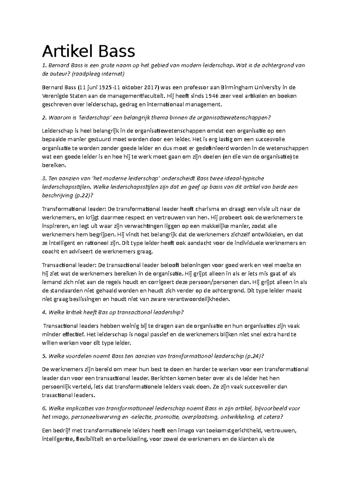 Artikel Bass opdrachten - Artikel Bass Bernard Bass is een grote naam ...