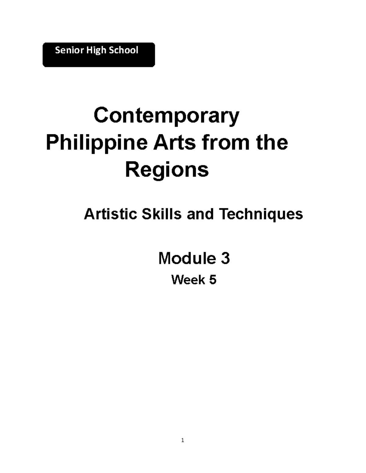 CONTEMPORARY ART MODULE FOR WEEK THREE AND FOUR - Senior High School ...
