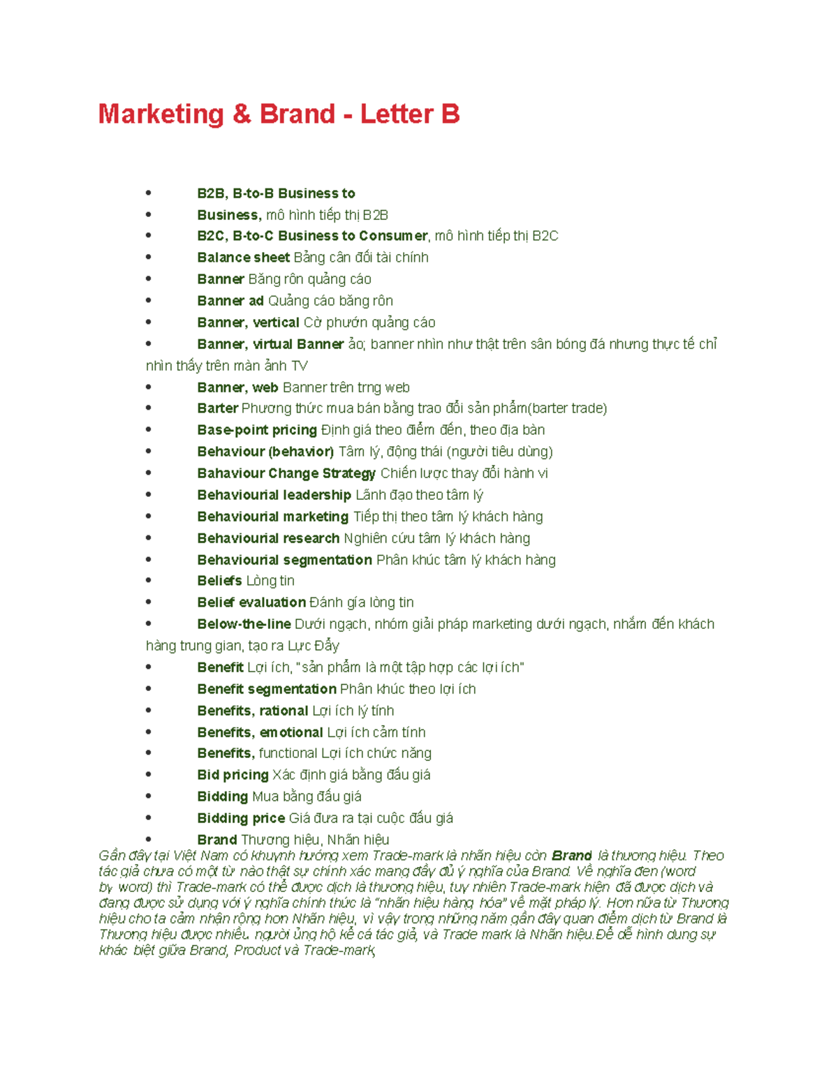 Marketing Brand - Marketing & Brand - Letter B B2B, B-to-B Business to ...