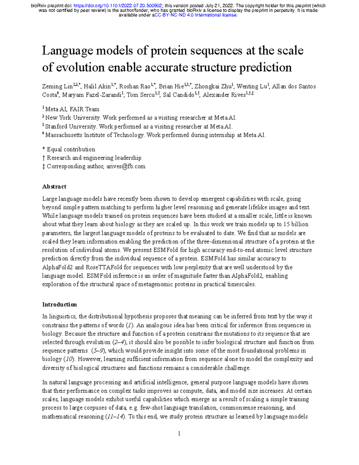 ESM-2 for Protein Analysis - Language models of protein sequences at ...