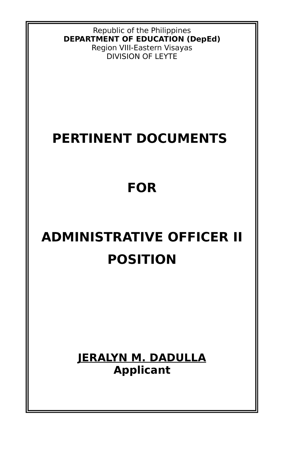 Deped Administrative Officer Exam at Koby Rawling blog