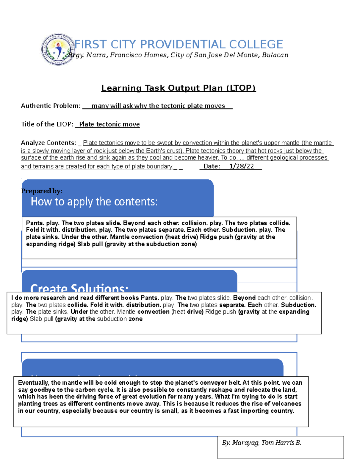 2Q BIO Learning Task Output(3) - How to apply the contents: Create ...