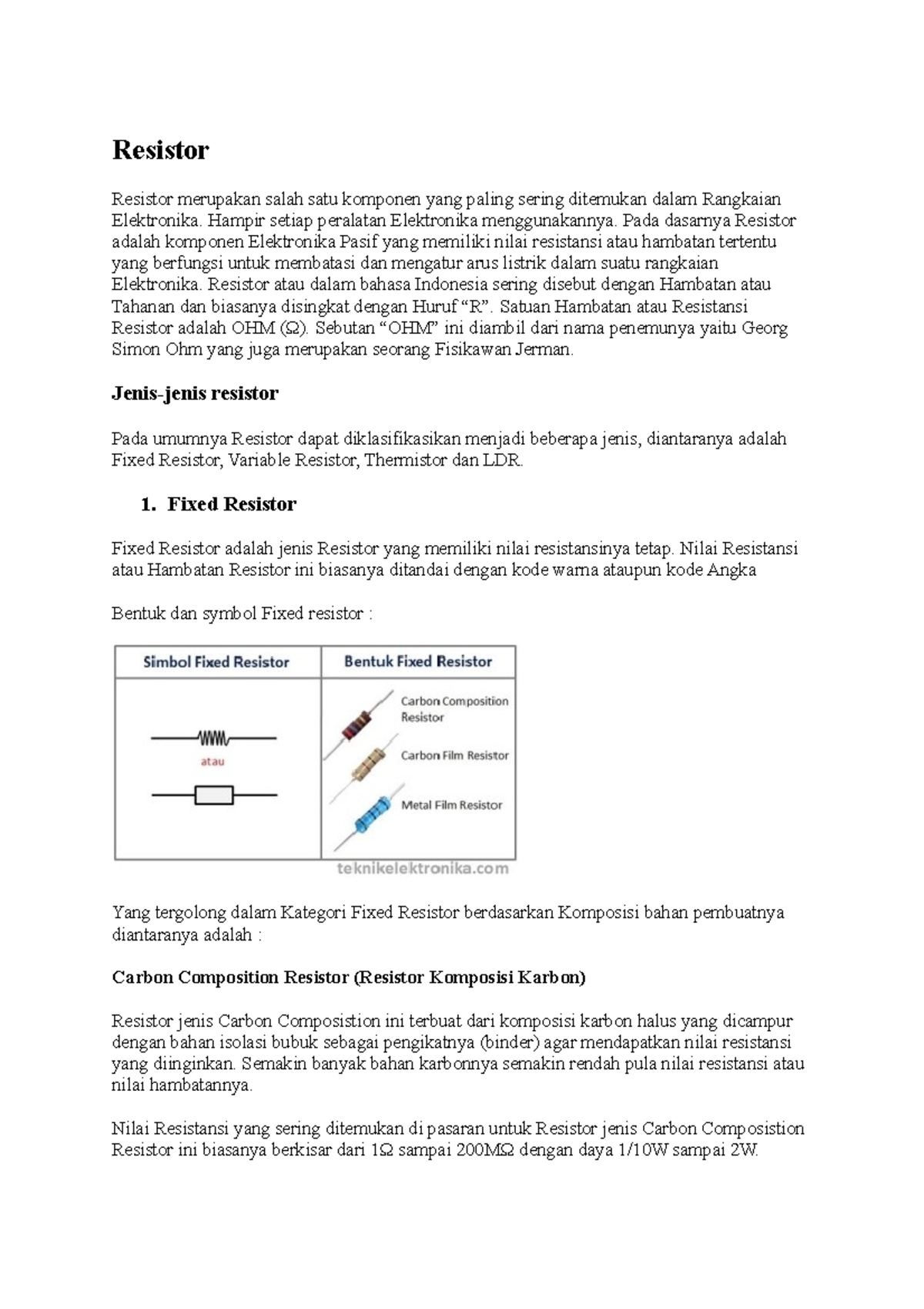 Materi Resistor dan cara menghitungnya - Resistor Resistor merupakan ...