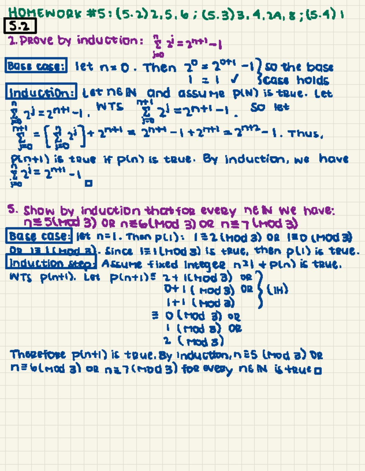 Math 13 Homework #5 - HOMEWORK 5 :(5. 2, , 6 ; (5) 3 , 4,2A , 8 ; (5-4 ...