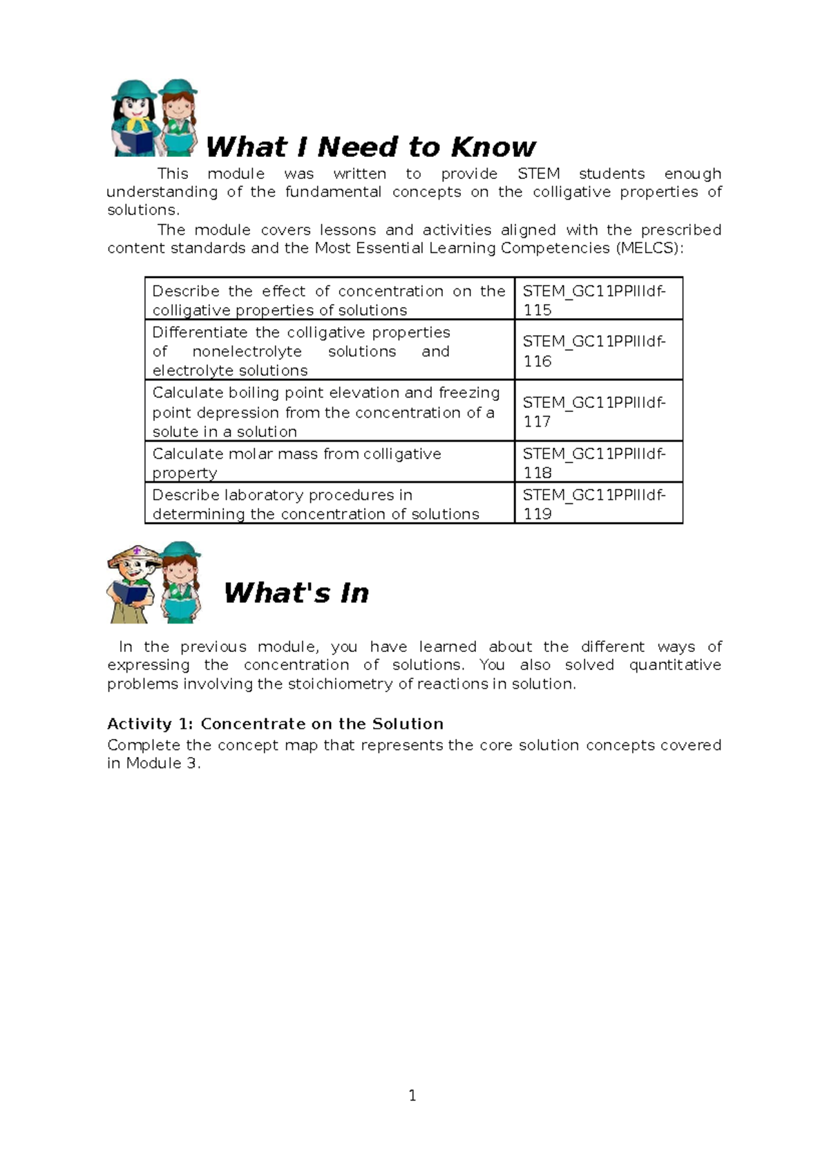 Gen Chem 2 Module-2 - Lecture notes 1 - What I Need to Know This module ...