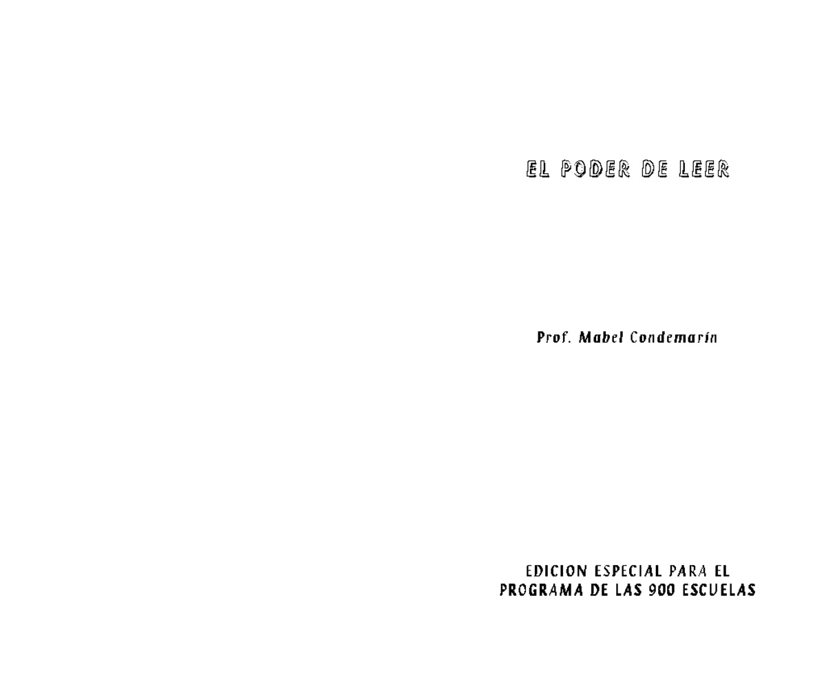El poder de leer(Mabel Condemarín) - E L P O D E R D E L E E RE L P O D ...