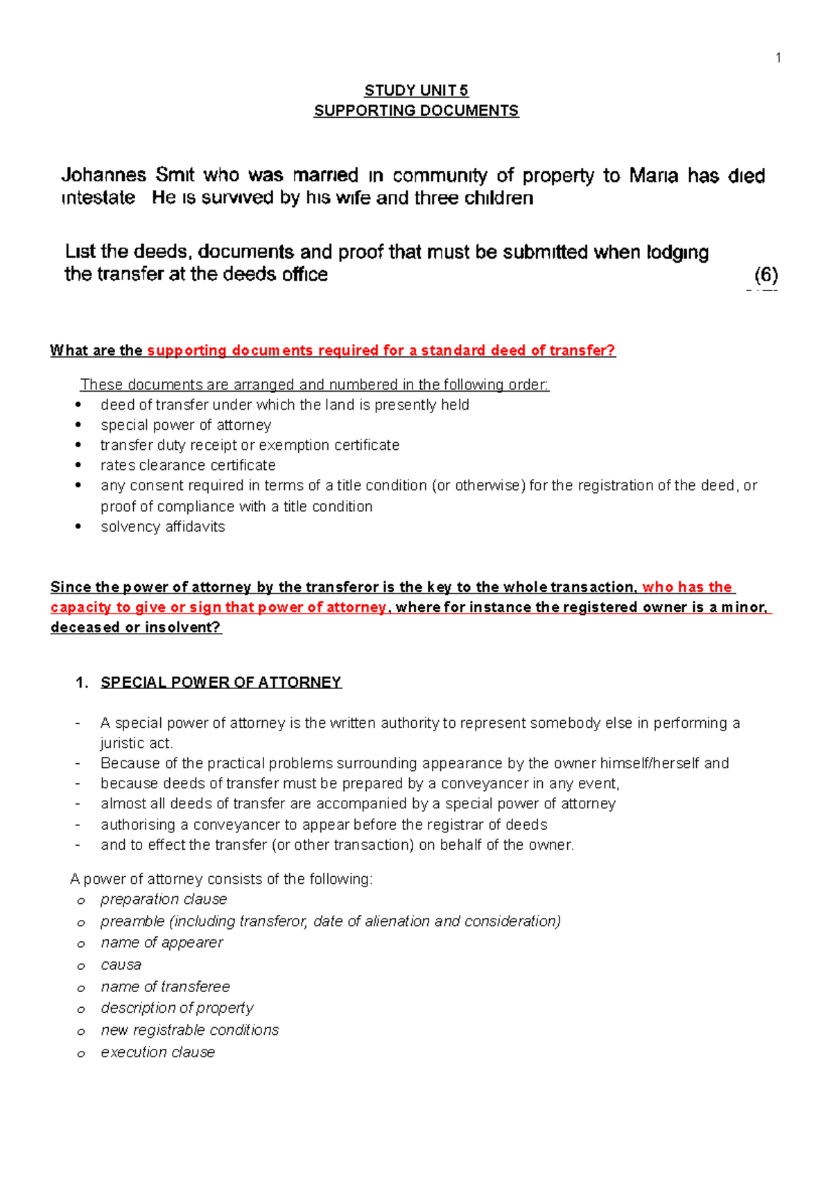 UNIT 5 - NOTES - STUDY UNIT 5 SUPPORTING DOCUMENTS What are the ...