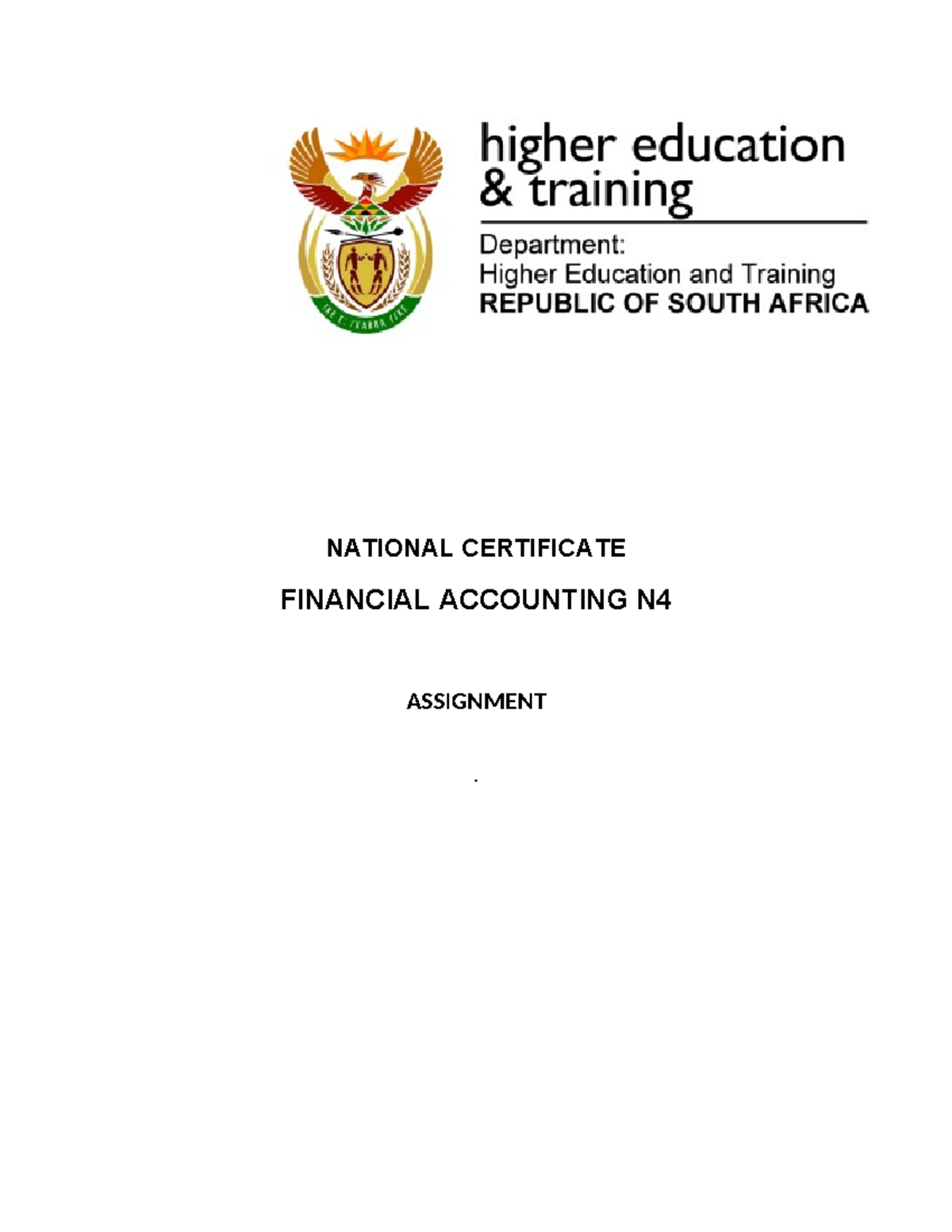 Financial Accounting N4 - NATIONAL CERTIFICATE FINANCIAL ACCOUNTING N ...