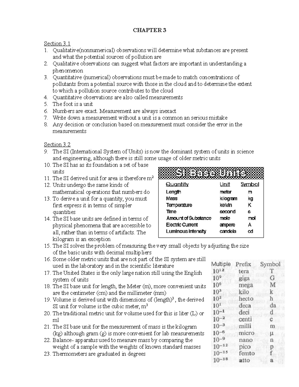 Chapter 3 - CHAPTER 3 Section 3. Qualitative(nonnumerical) observations ...
