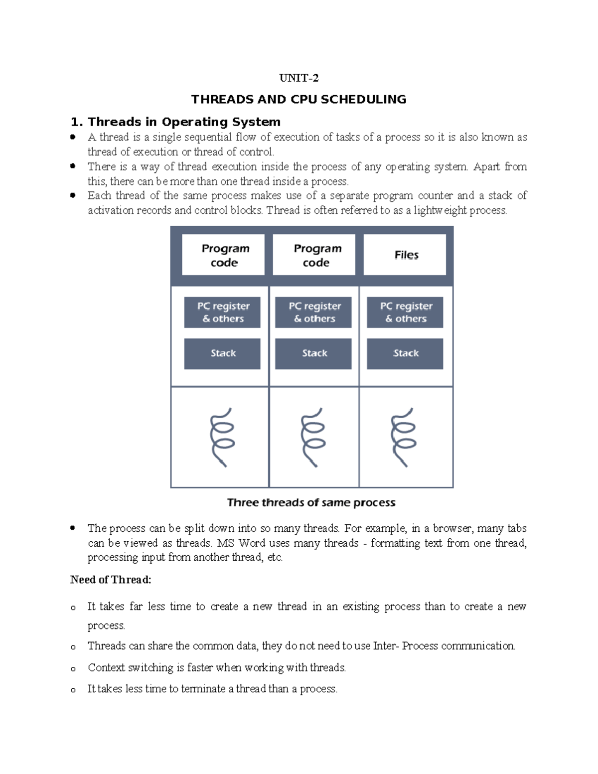 OS Unit-2 - UNIT I INTRODUCTION TO OPERATING SYSTEMS 9 Operating System ...