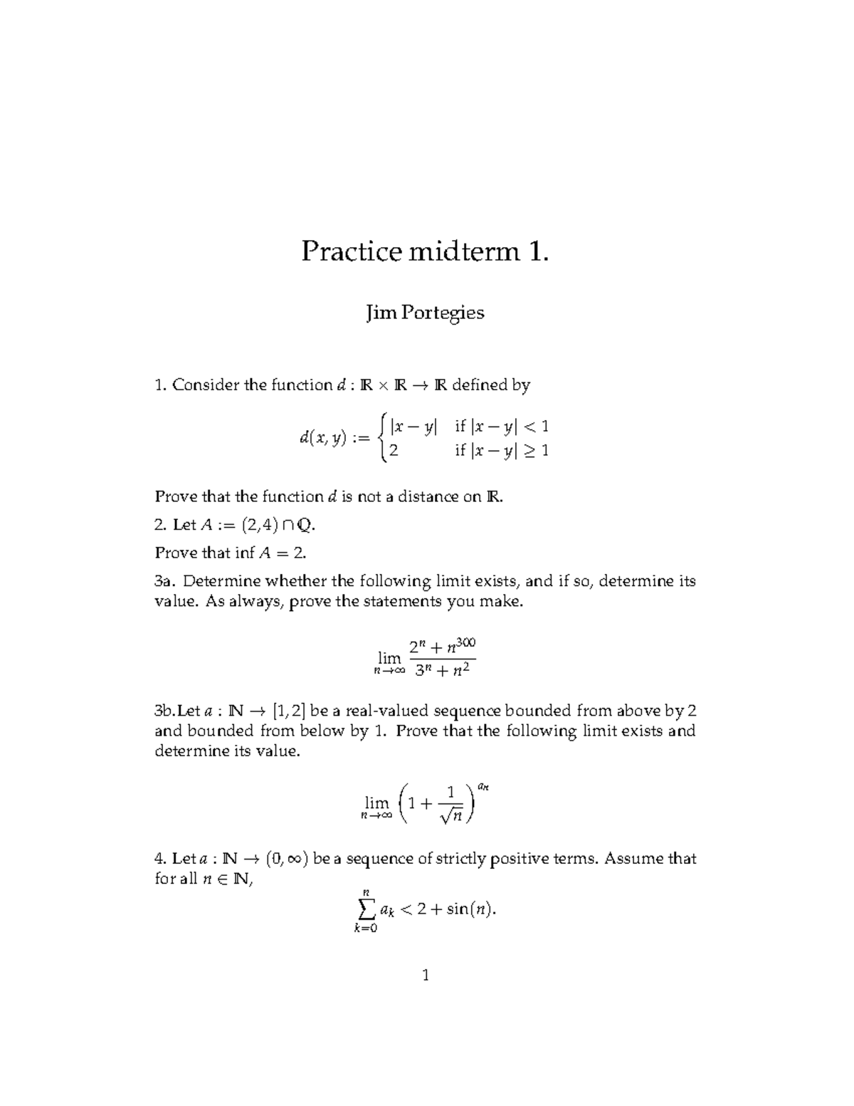 Midterm-2020 - esto no es de aqui - Practice midterm 1. Jim Portegies ...