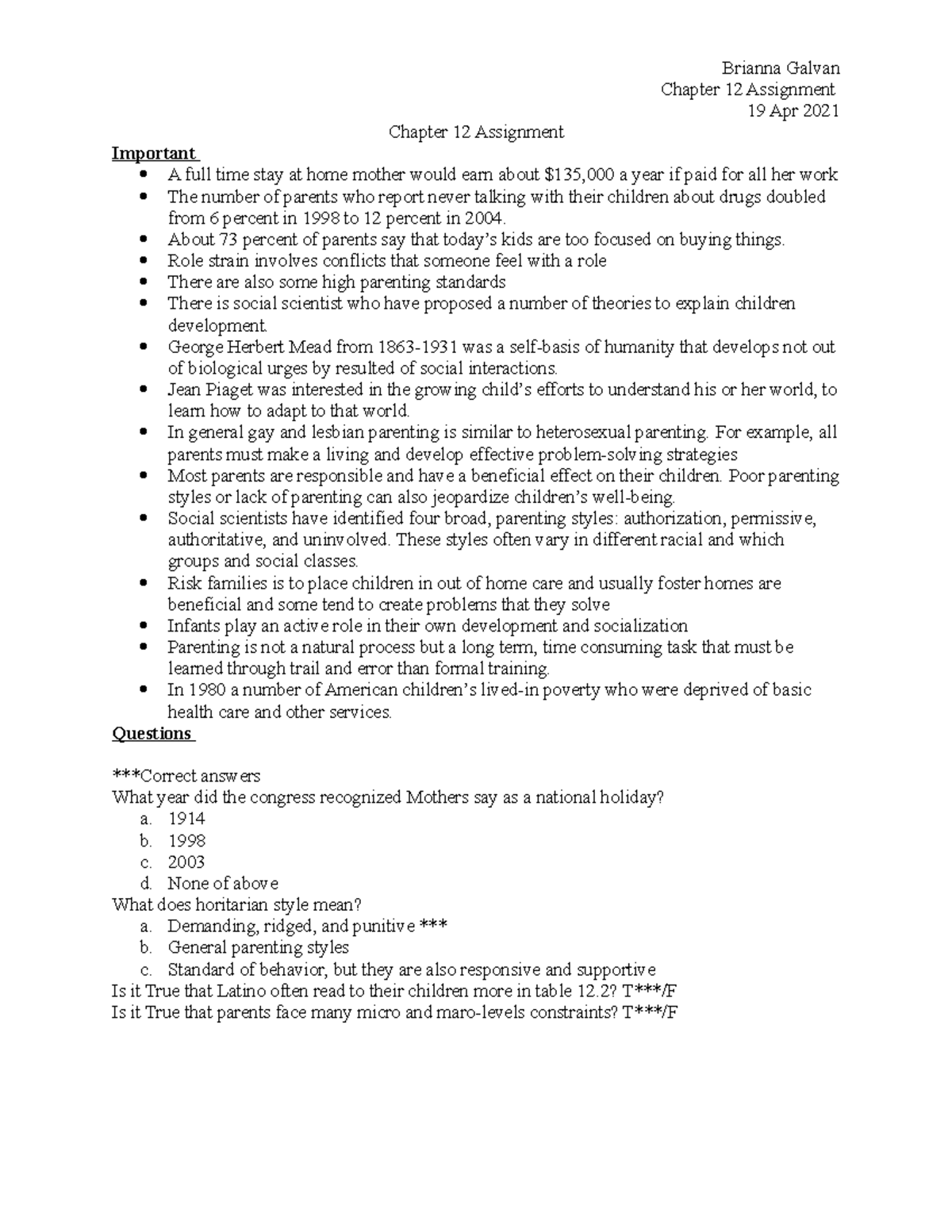 Chapter 12 Assignment - Brianna Galvan Chapter 12 Assignment 19 Apr ...