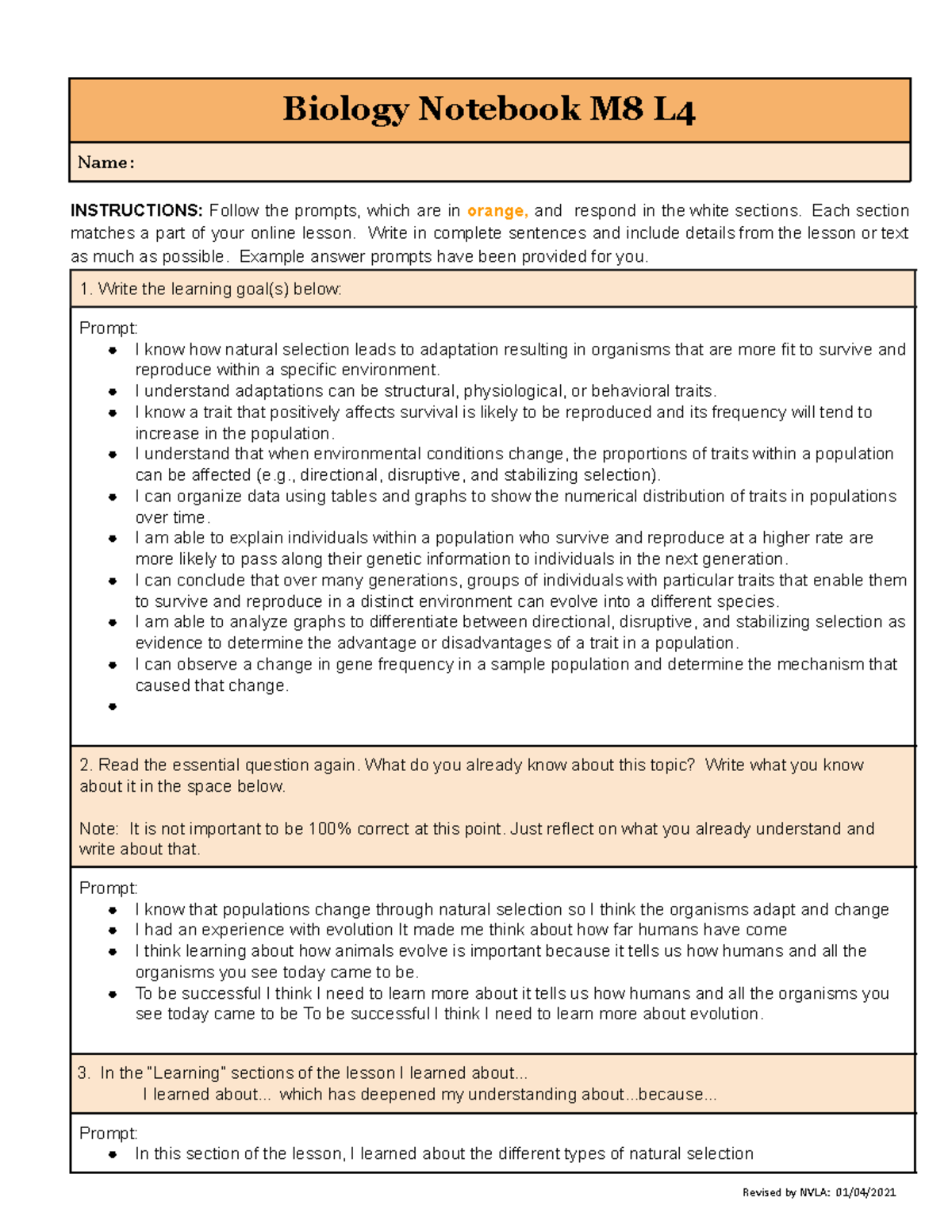 Copy of M8L4 Bio Notebook - Biology Notebook M8 L Name: INSTRUCTIONS ...