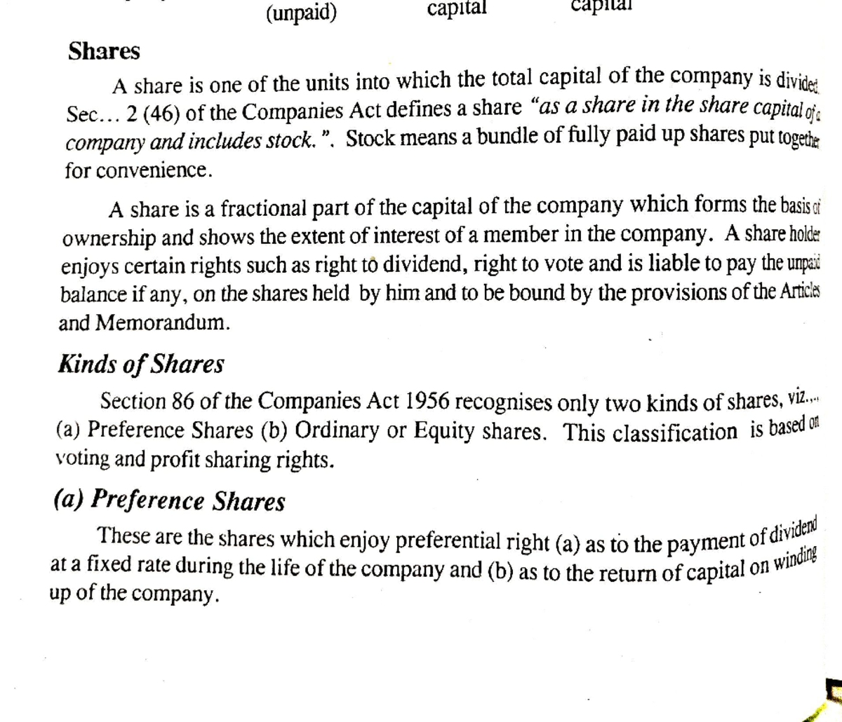 Types of shares 16-Jan-2023 21-27-32 - plus two business studies - Studocu
