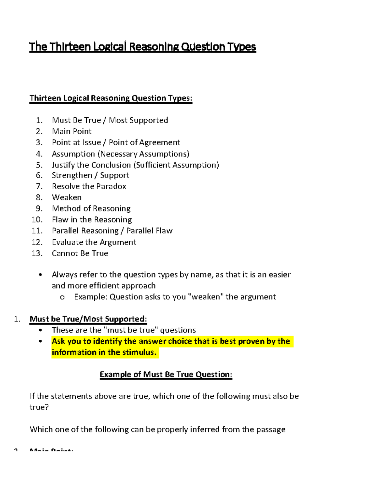 Logical Reasoning: The Thirteen Logical Reasoning Question Types ...