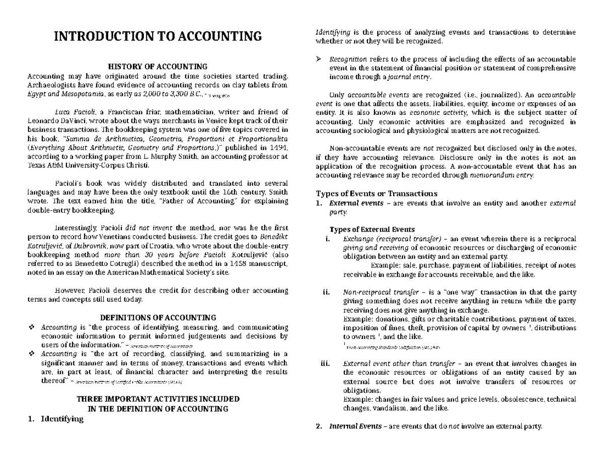 Accounting recap 1-1 - Studocu