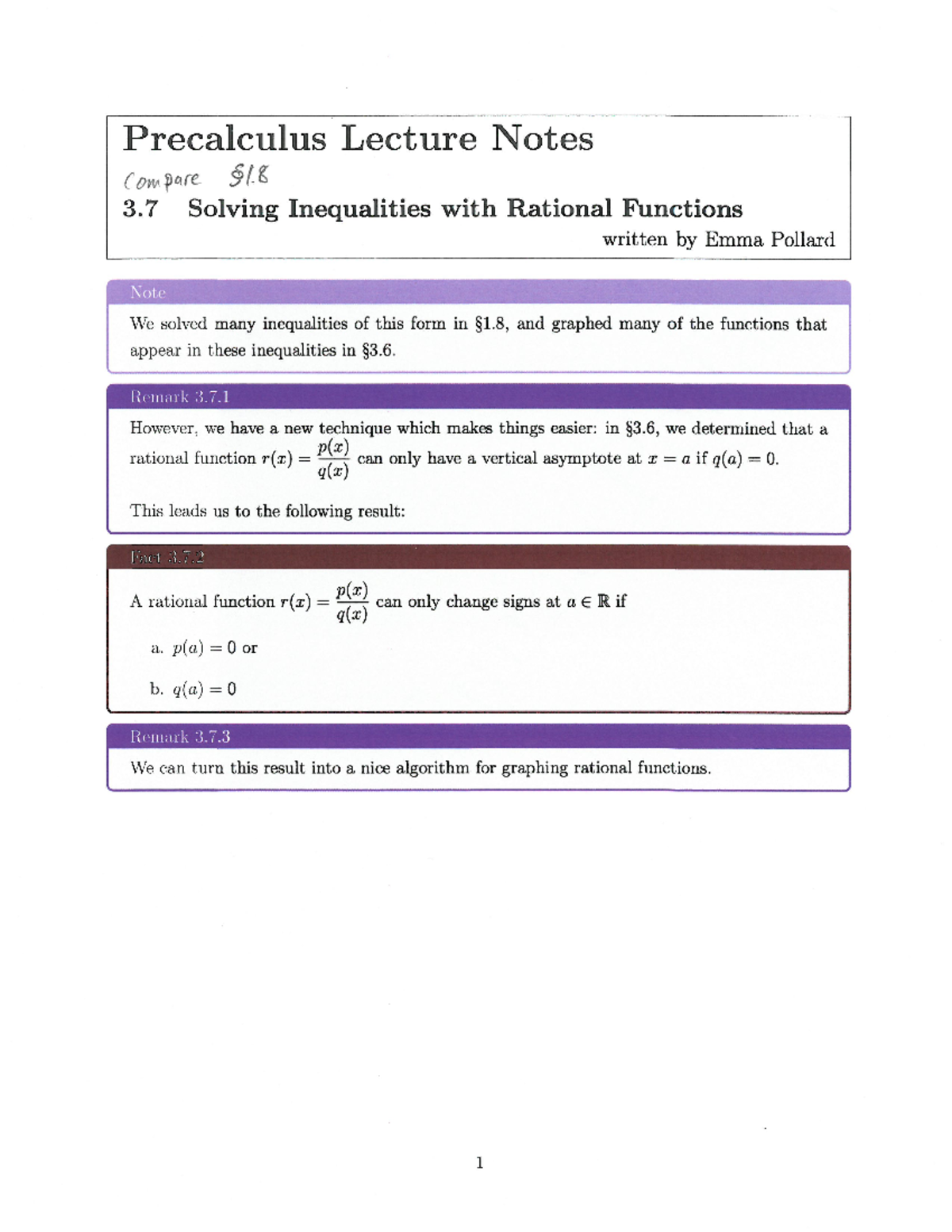 Precalculus Chapter 3.7 - MATH 117 - UD - Studocu