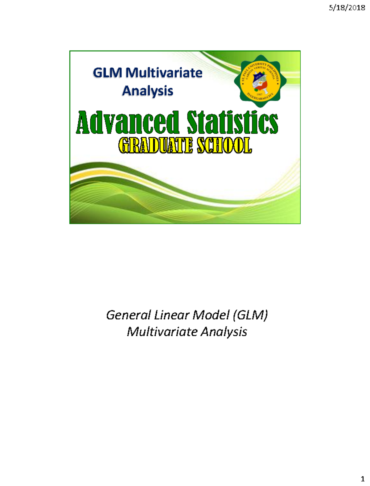 Glm Multivariate Analysis Glm Multivariate Analysis General Linear