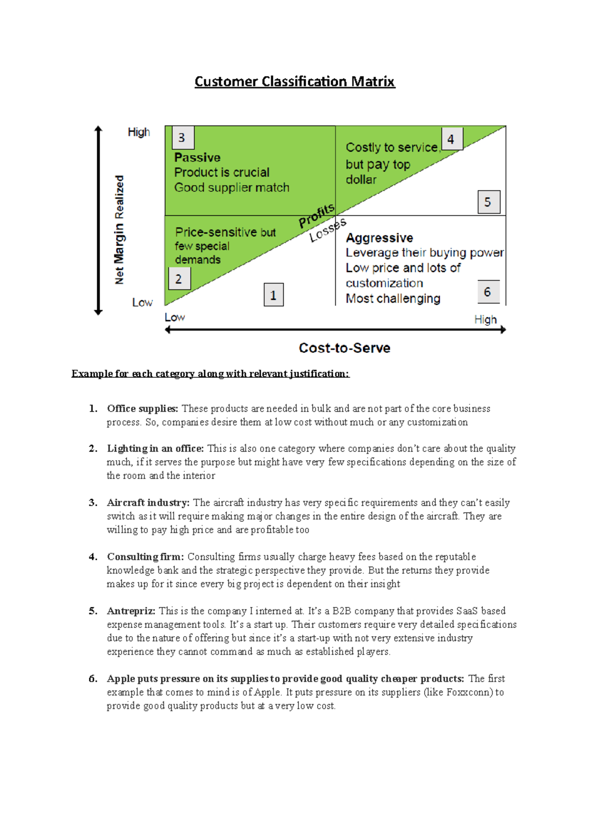B2B Marketing - Report Three - Customer Classification Matrix Example ...