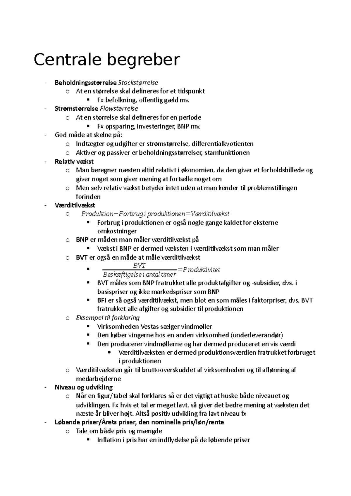 Centrale begreber - Formålet o Hvad bruges metoden til? - Begrebsdefinitioner o Inkl ...