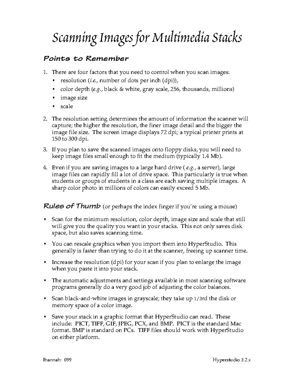 Scanning graphic images - lhannah: 099 Hyperstudio 3.2 Scanning Images ...