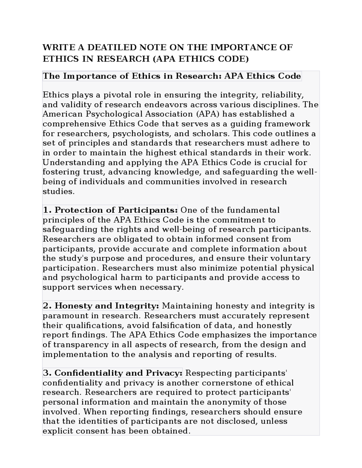 RM NOTE - RESEARCH METHODOLOGY - WRITE A DEATILED NOTE ON THE ...