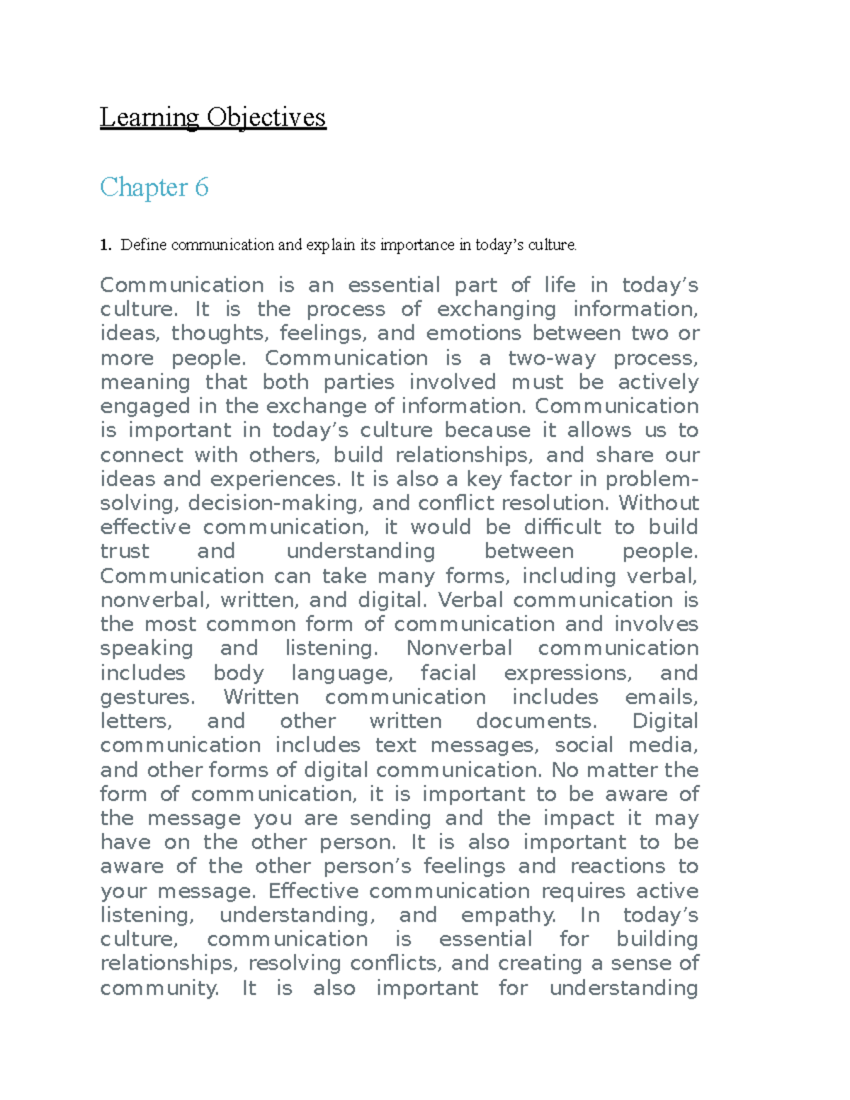 Chapter 6 - Learning Objectives - Supervision - Learning Objectives ...