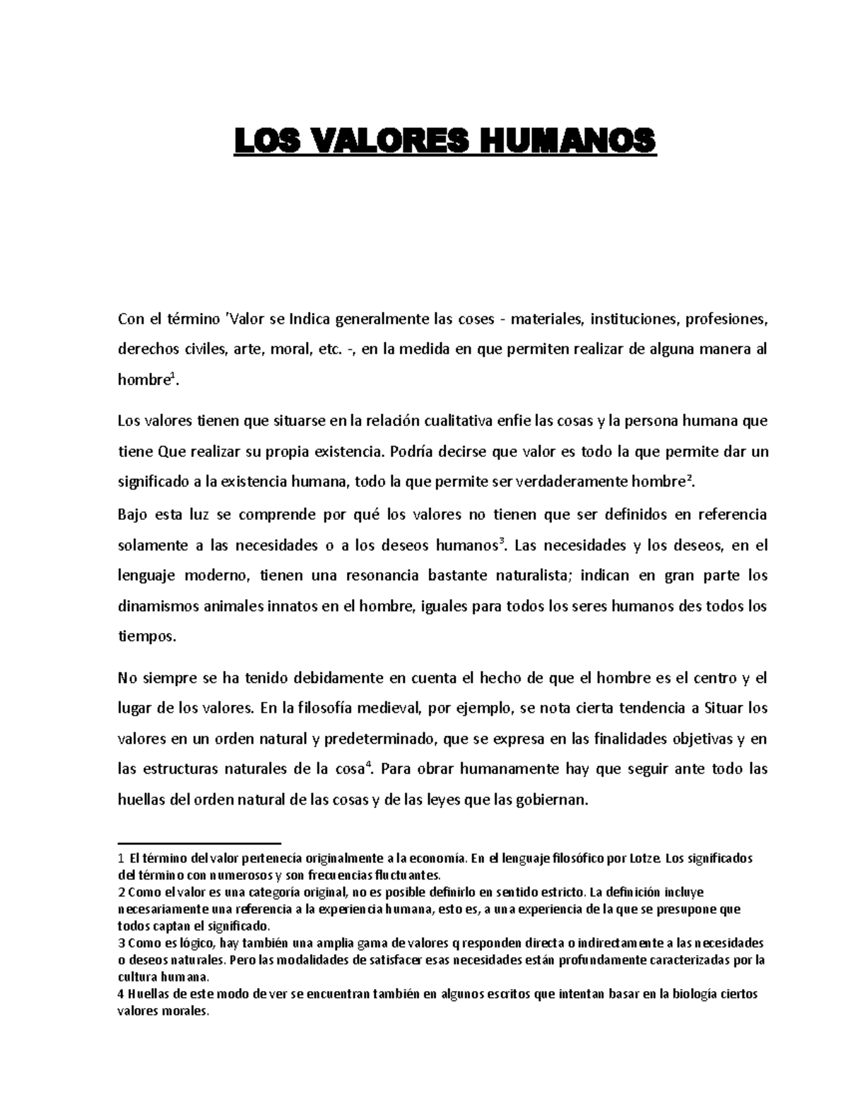 Los valores humanos - Te apoyará mucho en la carrera - LOS VALORES ...