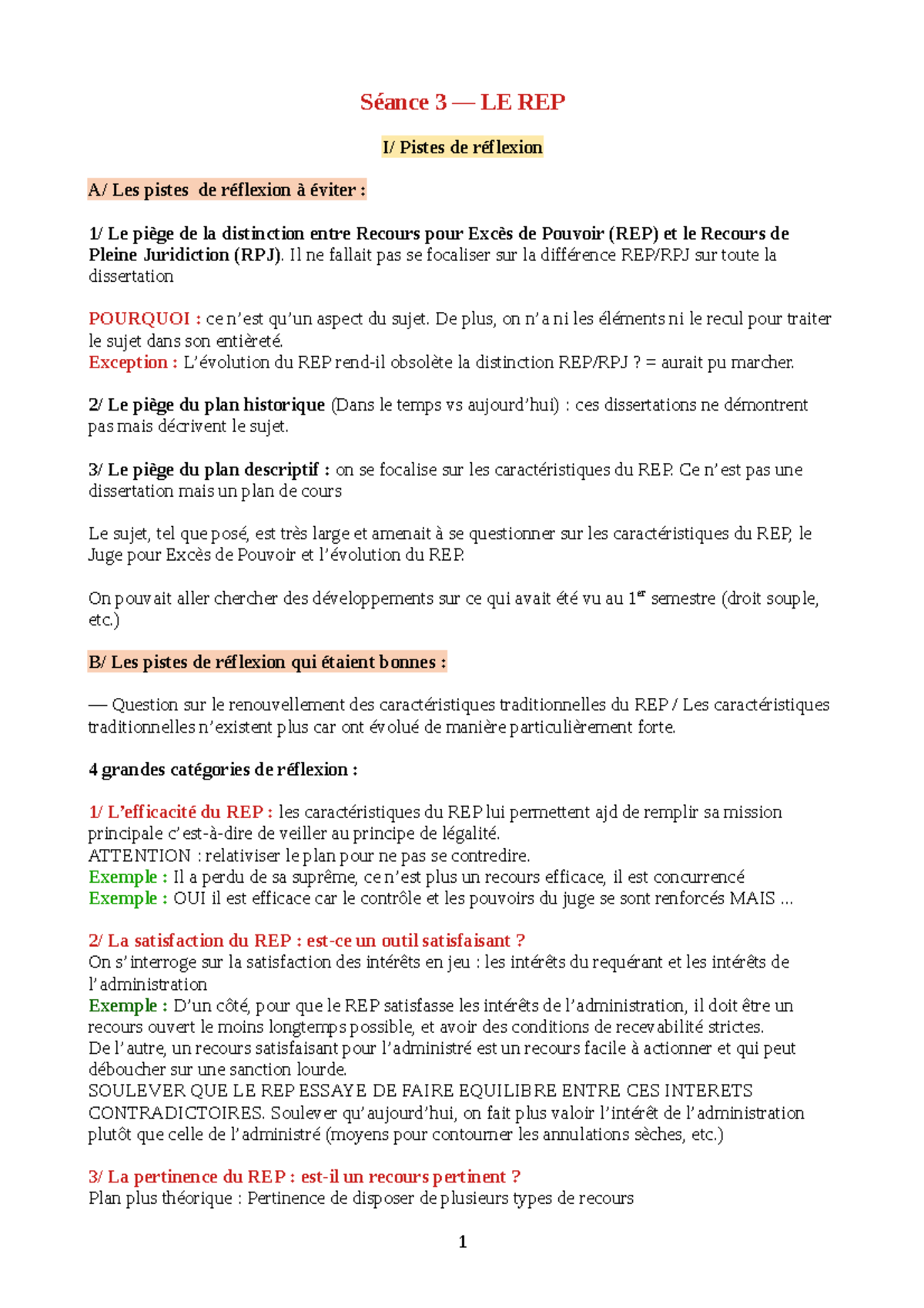 TD 3 le REP - Analyse du recours en excès de pouvoir - Séance 3 — LE ...