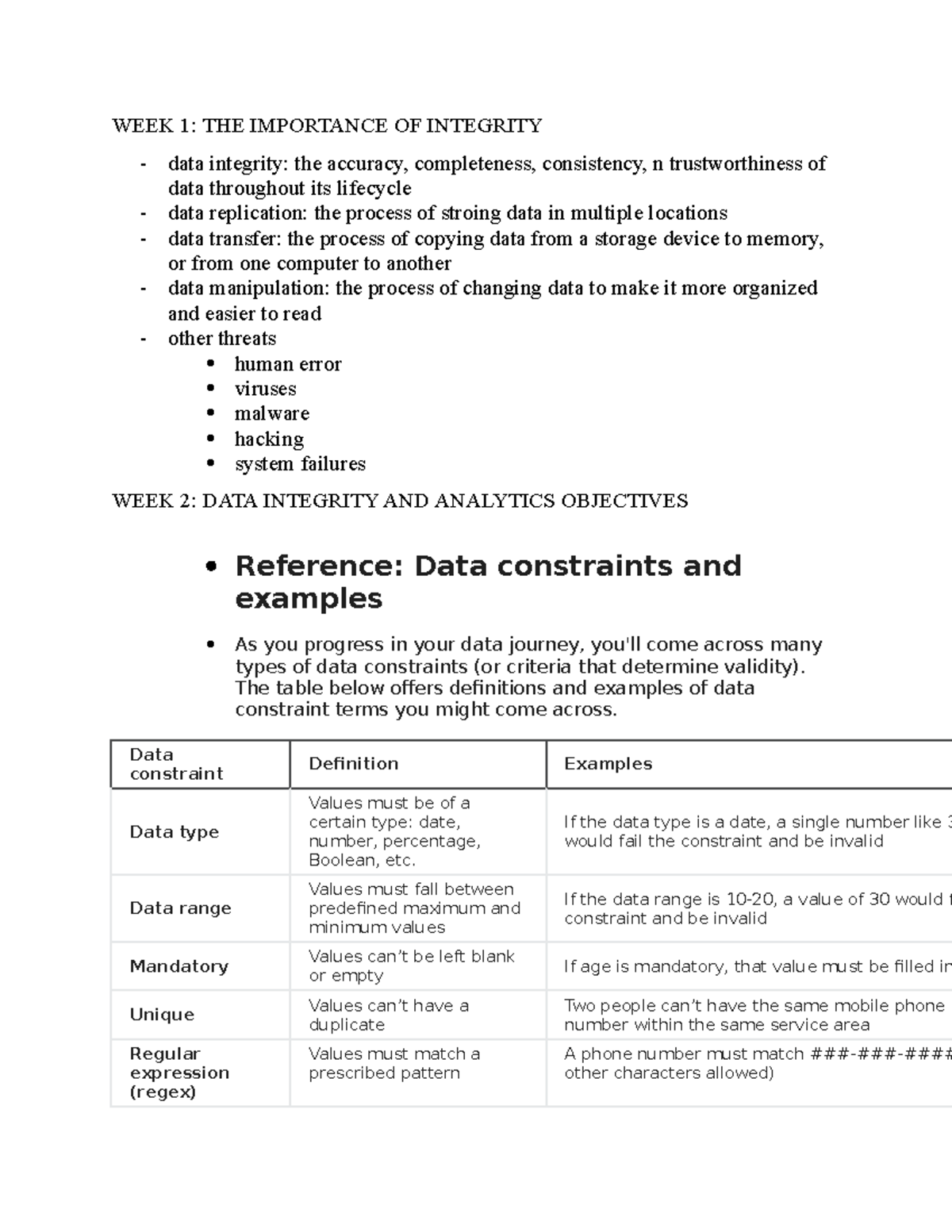 Data cleaning and processing - WEEK 1: THE IMPORTANCE OF INTEGRITY ...