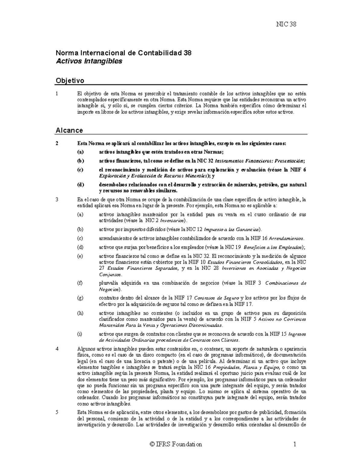 NIC 38 Activos Intangibles - Norma Internacional de Contabilidad 38 ...