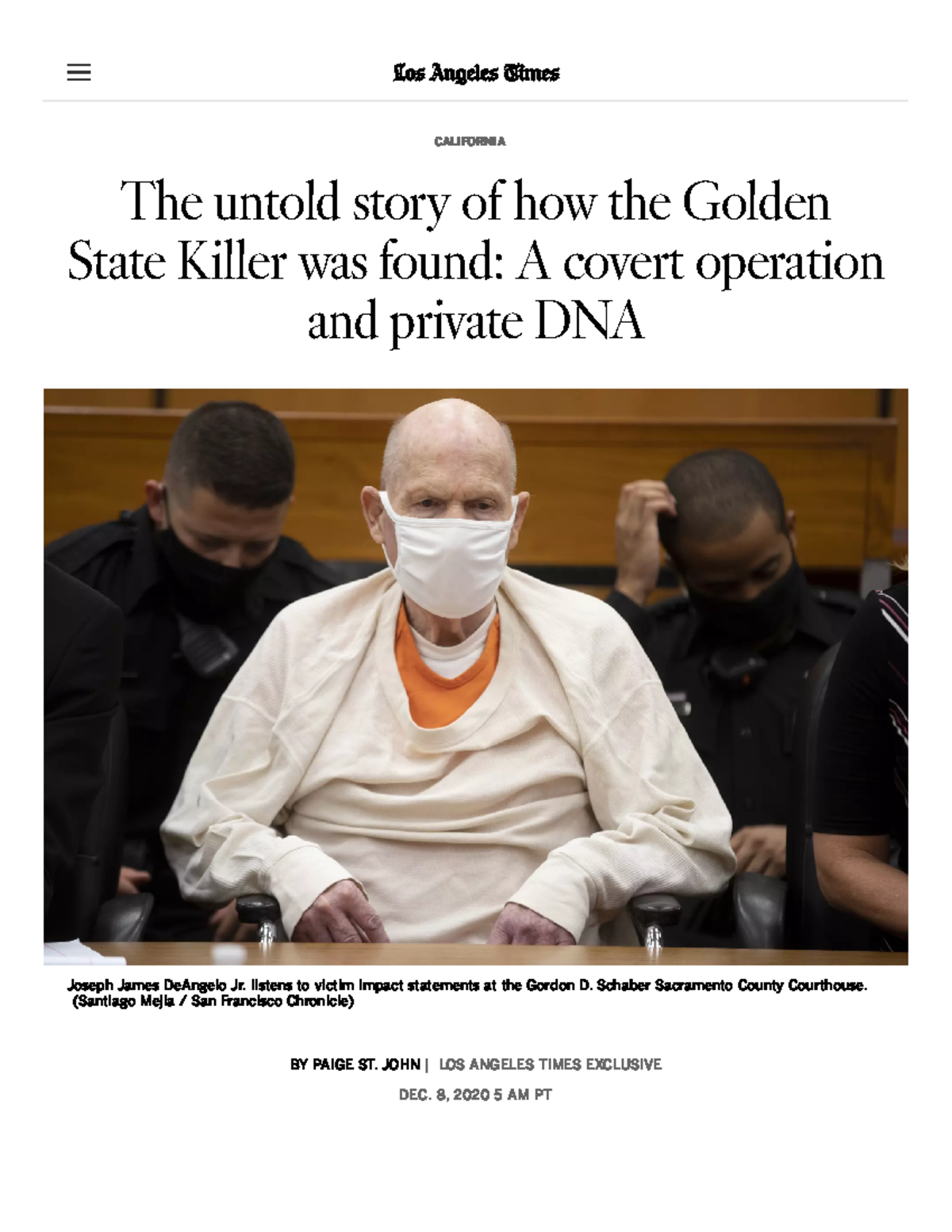 The untold story of how the Golden State Killer was found - Los Angeles ...